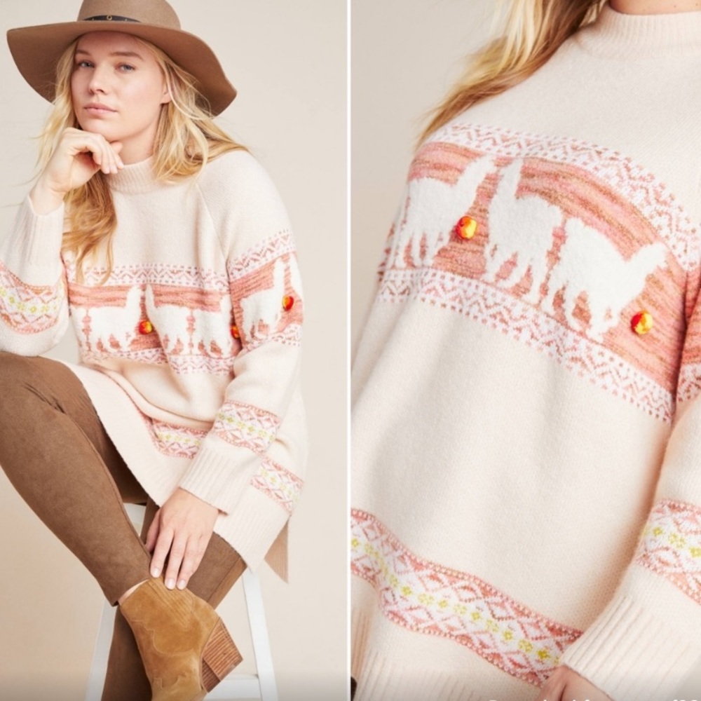 Anthropologie Aimee Pommed Alpaca Sweater - Gem